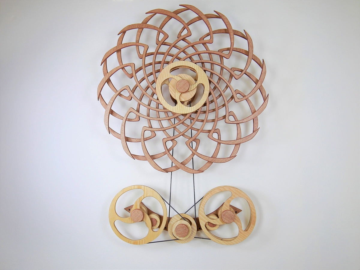 Kinetic Sculpture "Wings", Modern Art Decor - Wind up to power Wall Ar ...